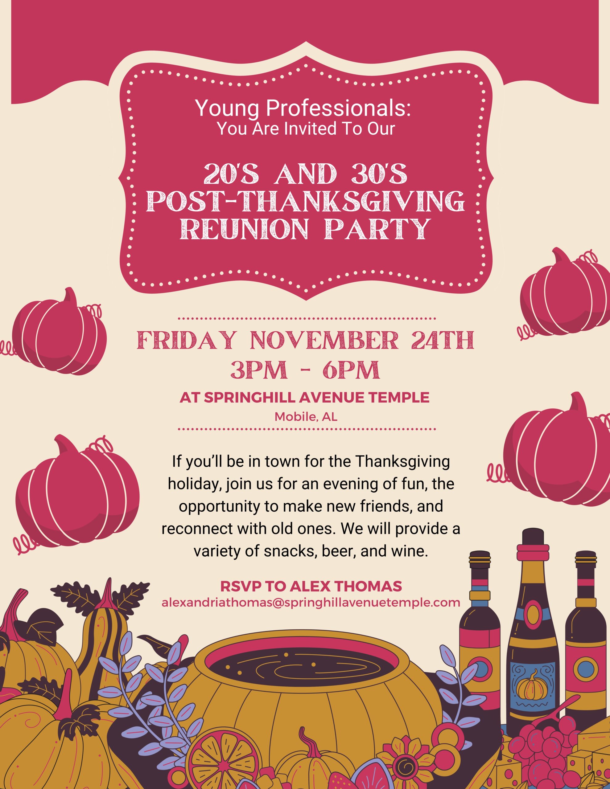 Young Adult's Thanksgiving Reunion - Springhill Avenue Temple
